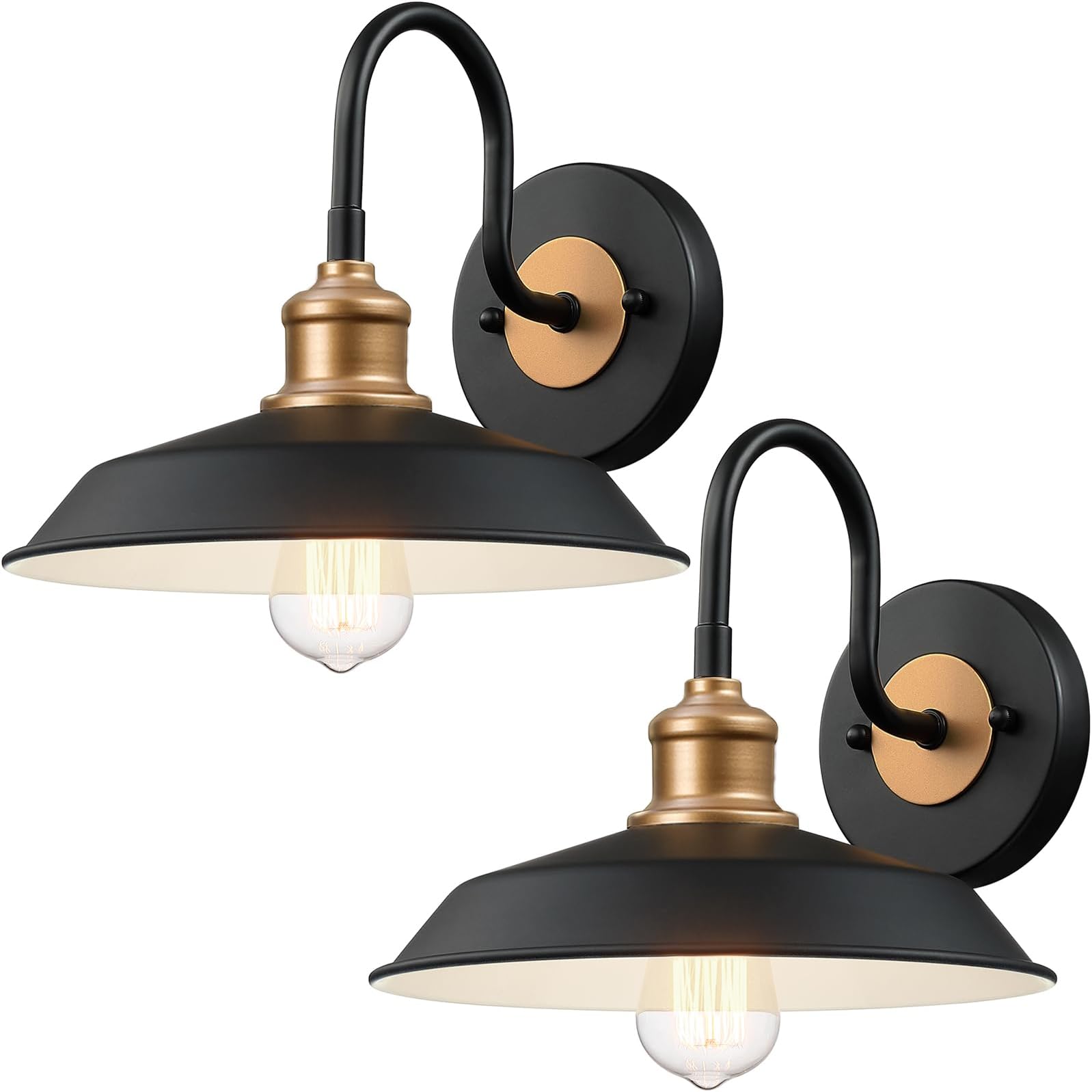 VICTOGATE Farmhouse Gooseneck Barn Lights Black Outdoor Wall Lights ...