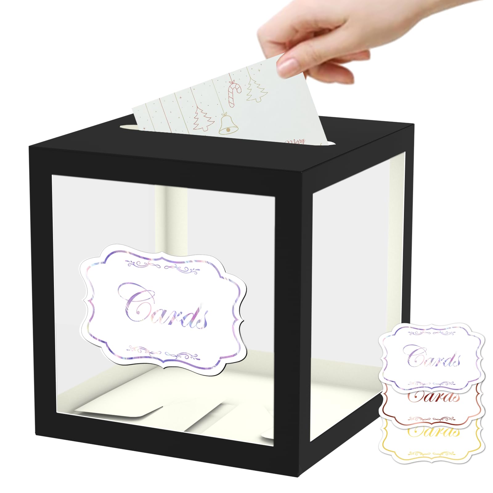 Amazon.com: WNINK Black Card Box for Party, 8.7" Black Gift Card Box ...