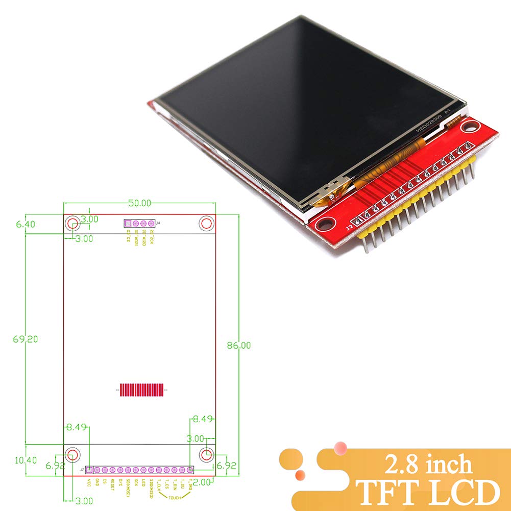 Buy WayinTop ILI9341 2.8" SPI TFT LCD Display Touch Panel 240X320 with ...