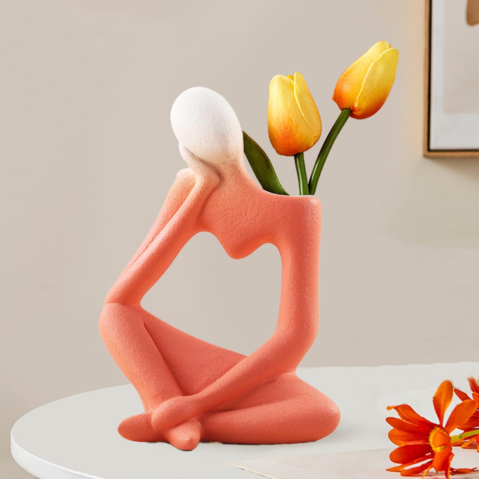 Amazon.com: OLinlife Thinker Ceramic Vase, Abstract Vase Sculpture ...