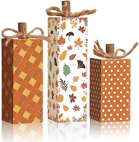 Amazon.com: DAZONGE Fall Decor - 5PCS Wooden Free Standing Fall Trees ...