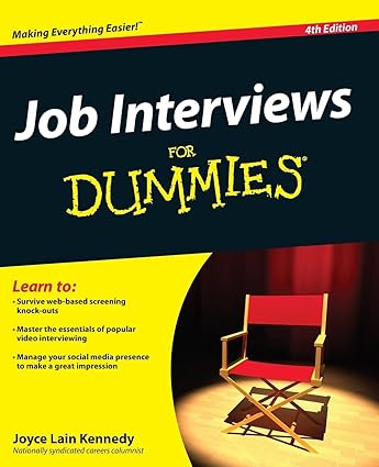 Job Interviews For Dummies: Kennedy, Joyce Lain: 9781118112908: Amazon ...