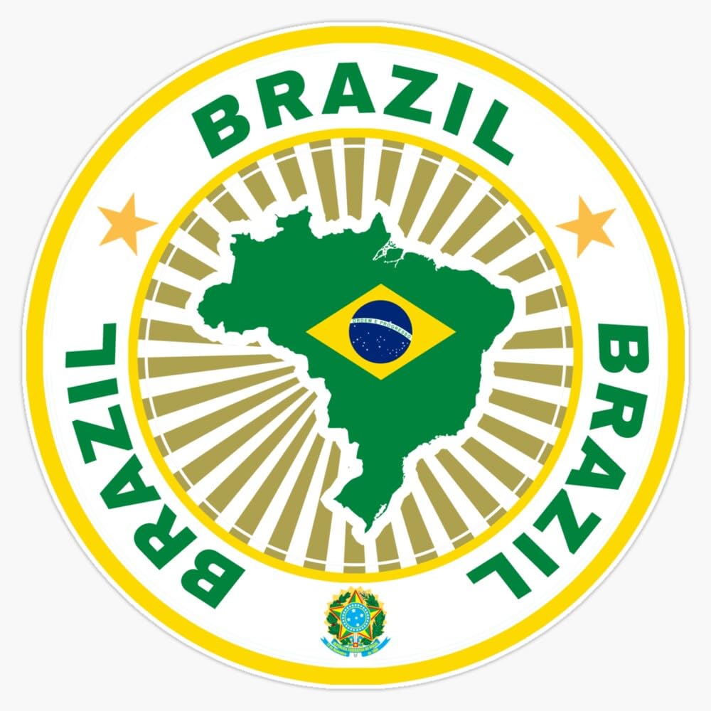 Amazon.com - Brazil Brazilian Brazil Flag Brazil Map. Sticker Bumper ...