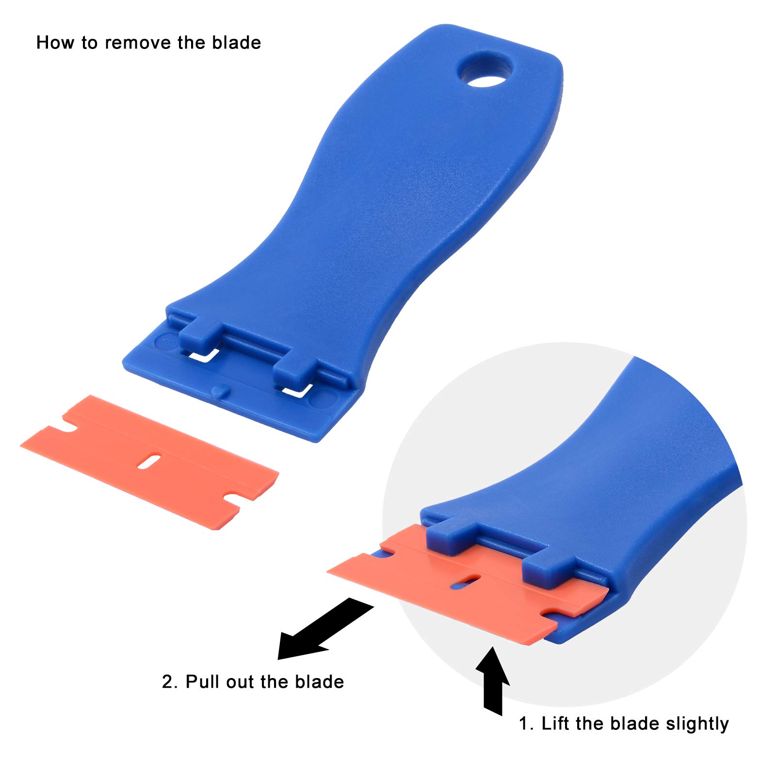 Snapklik.com : FOSHIO 20PCS Blue Plastic Razor Blade Scraper Tool For ...