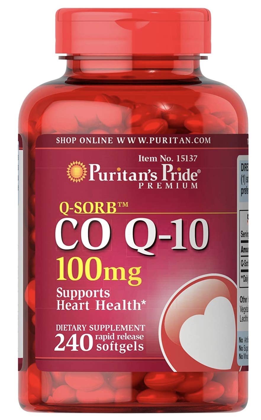 Puritan's Pride Q-SORB Co Q-10 100 mg-240 Rapid Release Softgels ...