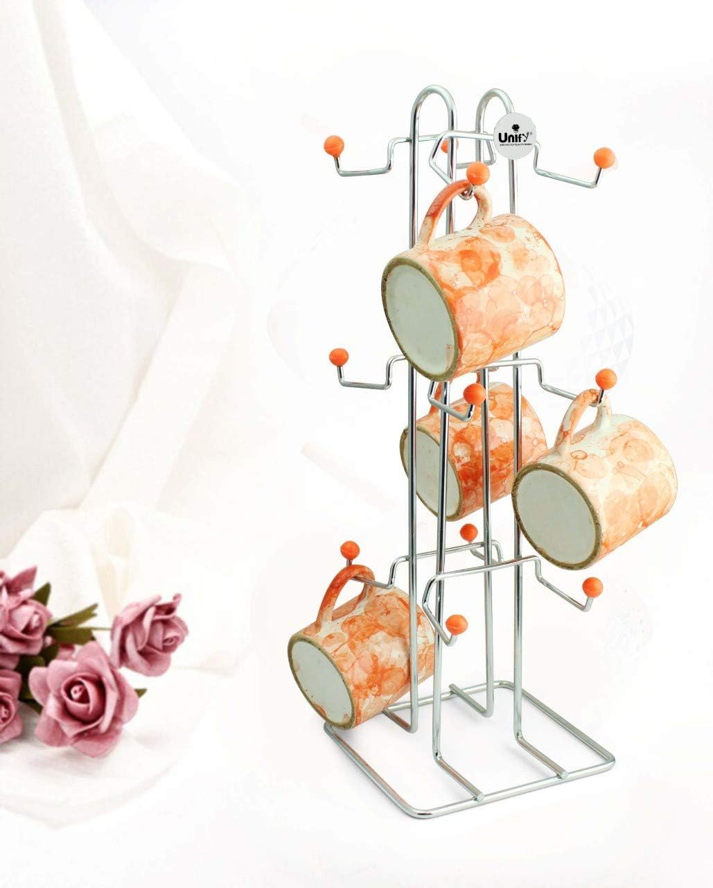 FINE ARTS Steel Cup Stand for Kitchen Cup Stand for 12 Cups (Shape ...