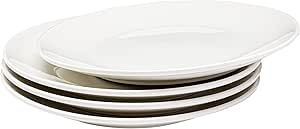 Amazon.com | Vikko Appetizer Plates, Set of 4 White Ceramic Plates ...
