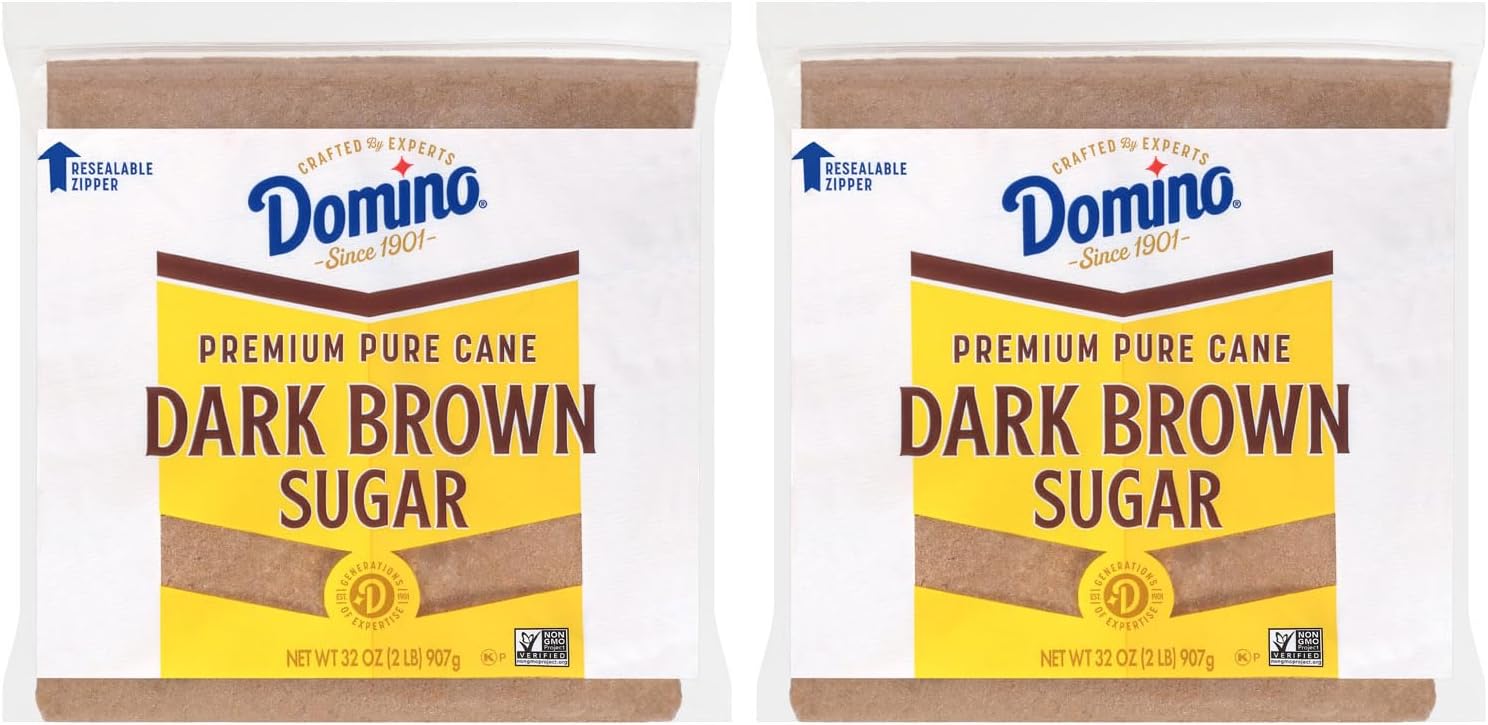 Amazon.com: Domino Premium Pure Cane Dark Brown Sugar, 2 lb Zipper-Pak ...