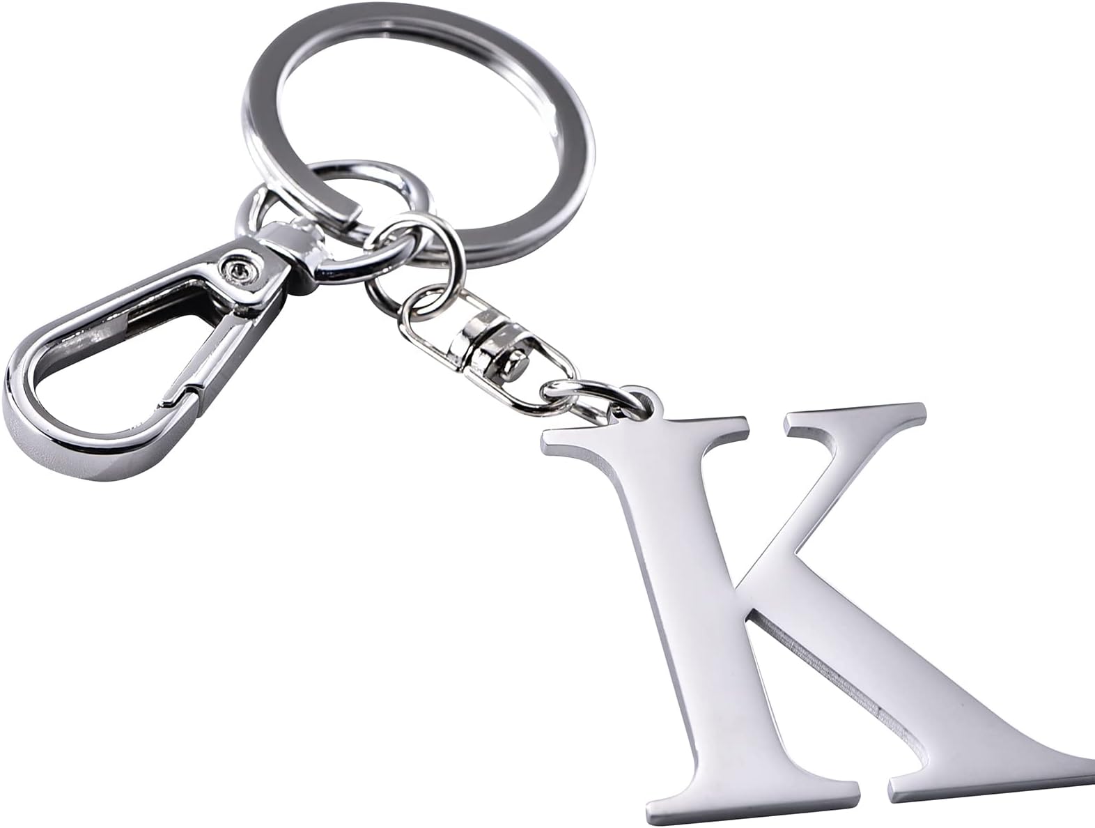 Initial Letter Keychain Alphabet Key Rings Stainless Steel Letter Charm ...