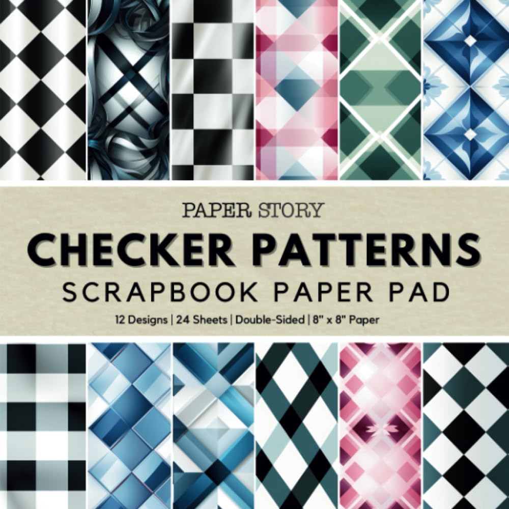 Checker Patterns Scrapbook Paper: 8"x8" Double-Sided Checkerboard ...