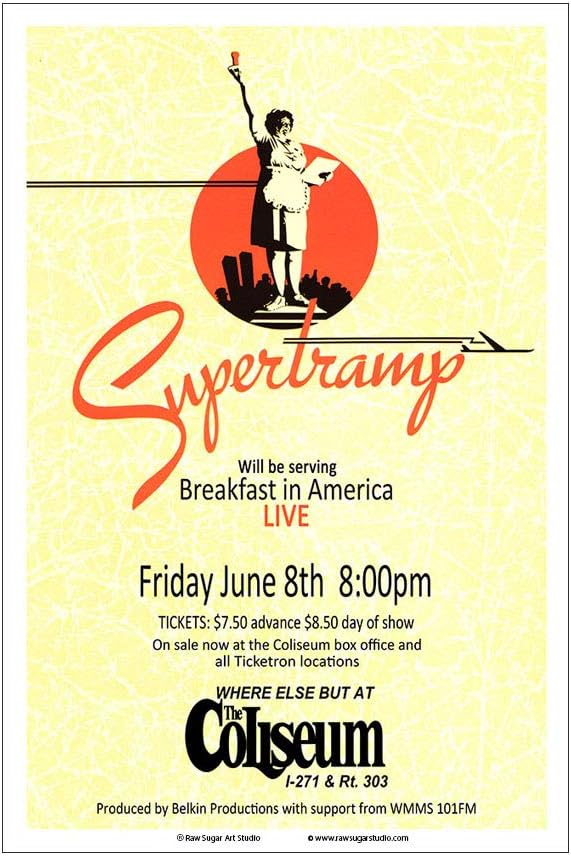 Amazon.com: Raw Sugar Art Studio Supertramp 1979 Cleveland Concert ...