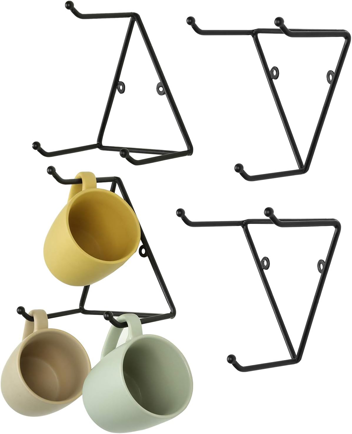 Amazon.com: MyGift Modern Wall Mounted Mug Holder Coffee Mug Racks ...