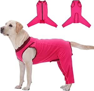 Amazon.com: Comfort Fabric Dog Surgery Recovery Suit with Rear Leg ...