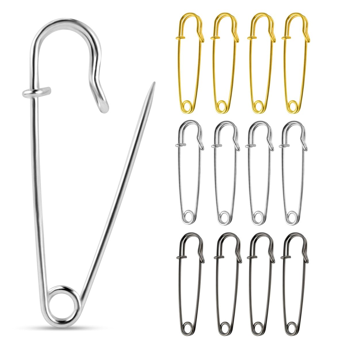 Amazon.com: 12 Pack Extra Large Safety Pins Blanket Pin Heavy Duty Pin ...