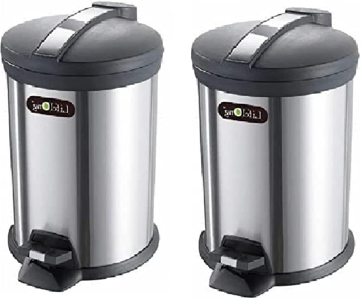 OPR Stainless Steel Plain Pedal Dustbin with Lid | Trash Can for ...