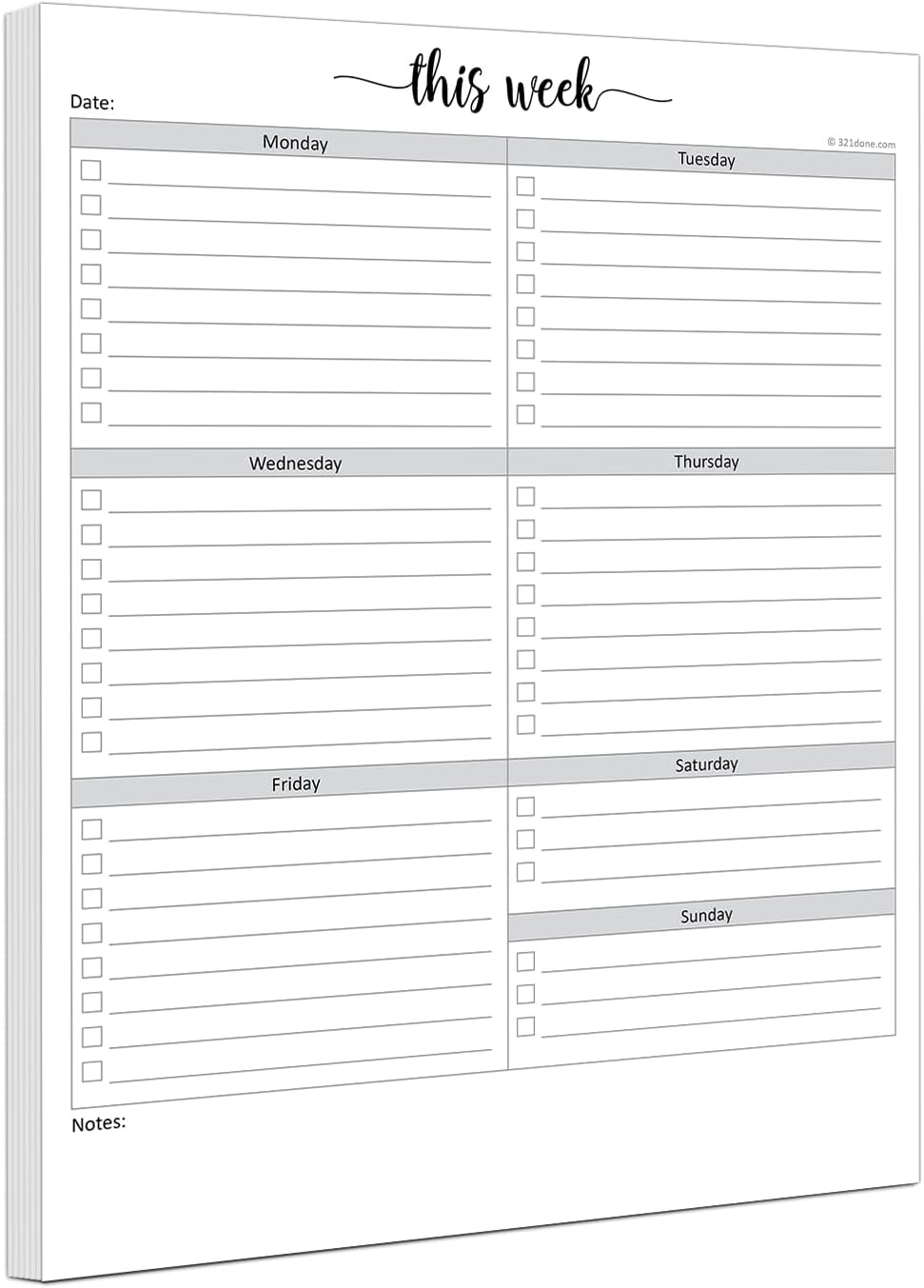 Amazon.com : Humyoun 2 Pack Weekly Planner Weekly Checklist Planning ...