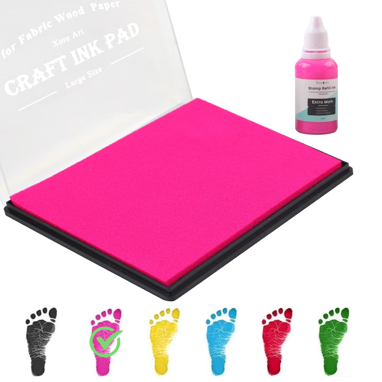 Amazon.com: 5"x4'' Large Ink Pad Washable Stamp Ink Pad for Baby ...