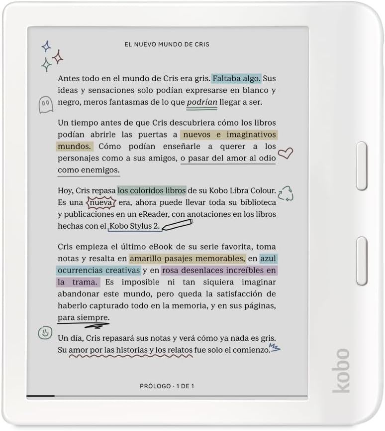 Kobo Libra Colour White Libro Electrónico 7" 32GB Blanco : Amazon.com ...