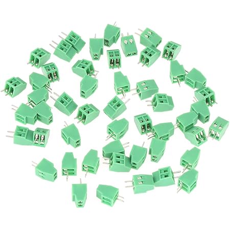 Conector de bloque de terminales de PCB, 50 piezas 2.54 mm 2 polos ...