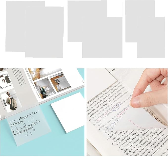 Transparent Sticky Notes 300pcs 3 Sizes Clear Post It Notes See Transparent Sticky Notes 300pcs 3 Sizes Clear Post It Notes See