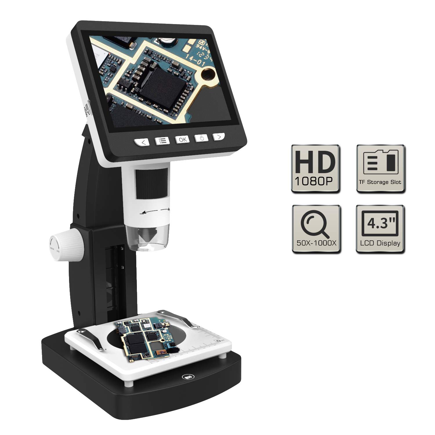Buy MoKo USB LCD Digital Micro with 2M HD Image Sensor, 50x-1000x ...