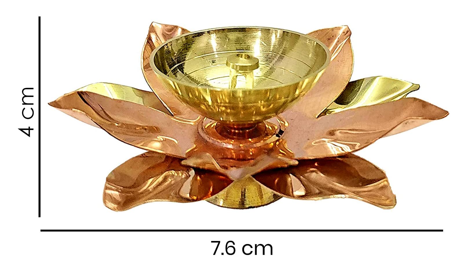 SATVIK 12 Pc Brass Copper Lotus Flower Petal Kamal Shape Metal Deepak ...
