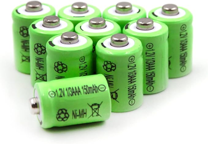 Amazon.com: Lunggwey (10-Pack) 1/3AAA 1.2V 150mAh Ni-MH Batteries Replacement for Solar Lights ...