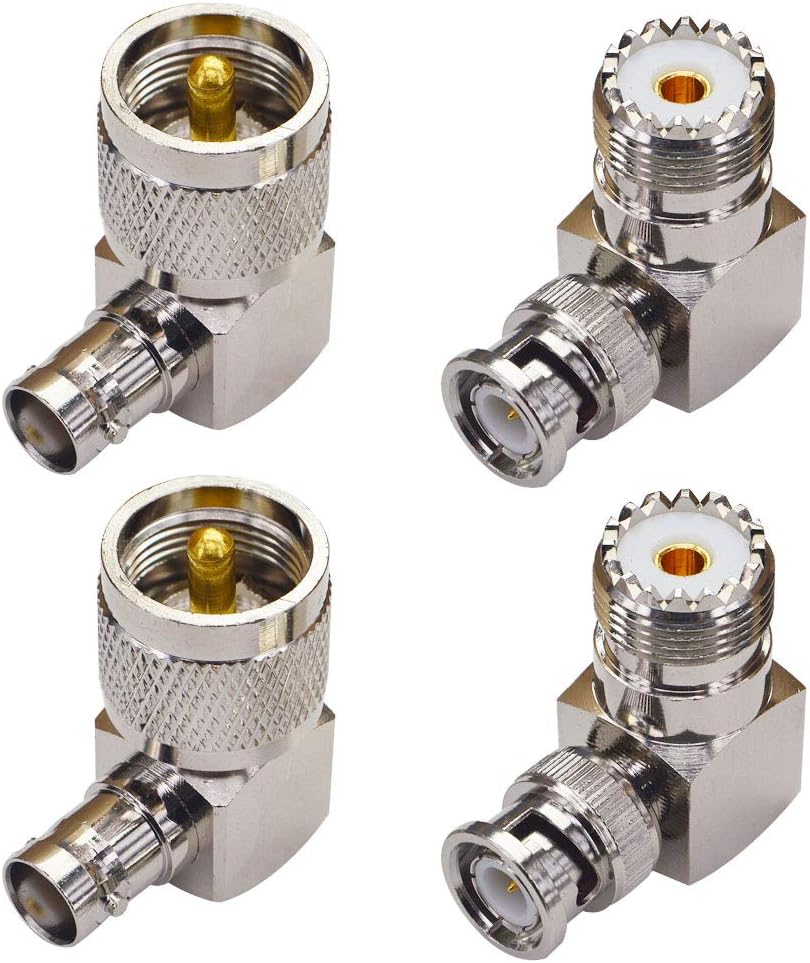 Amazon.com: Right Angle BNC to SO-239 Adapter, 2 Pack UHF Female to BNC Male Coax Connector ...