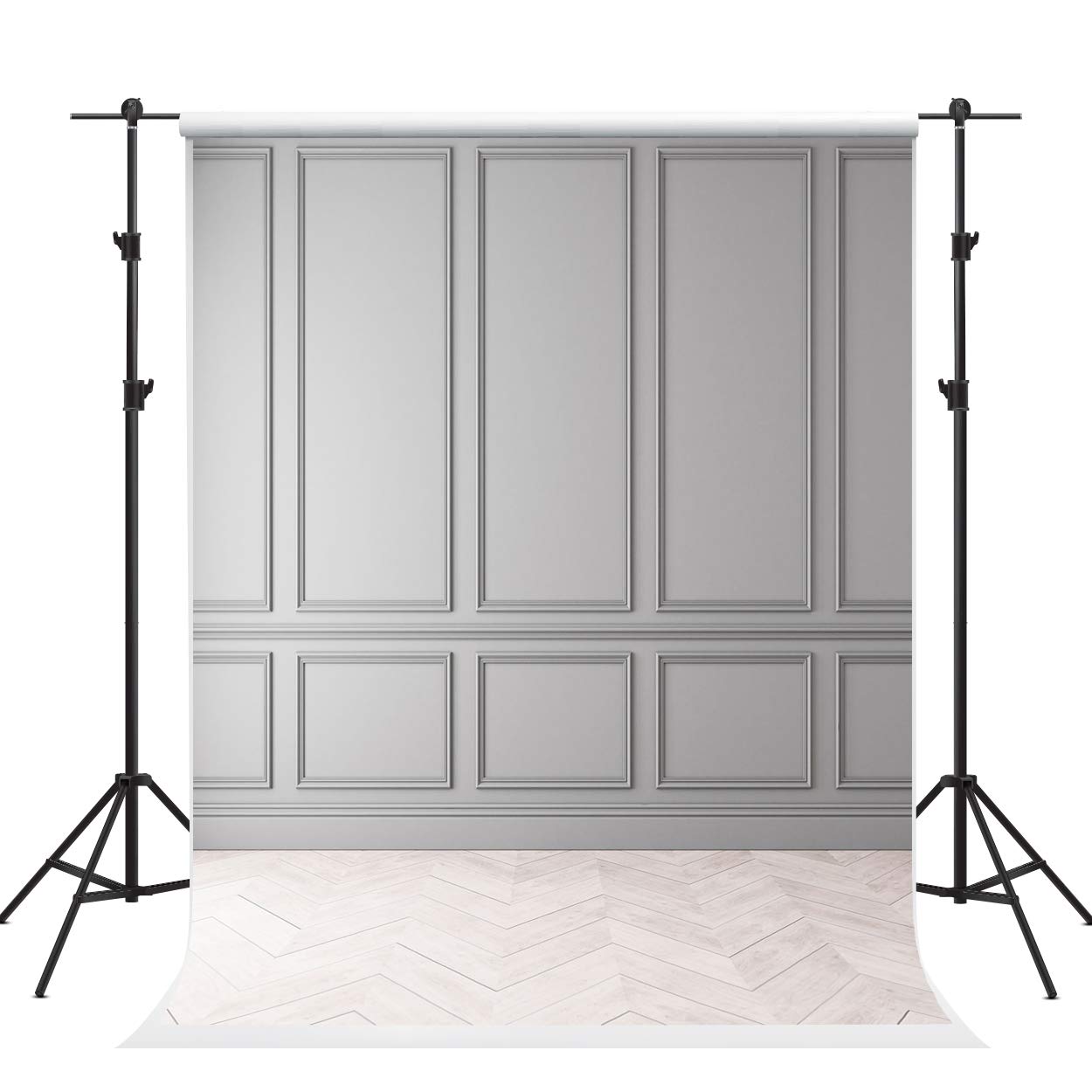 Buy Kate 5×7ft Modern Classic Gray Panels Backdrops Interior Wood Floor ...