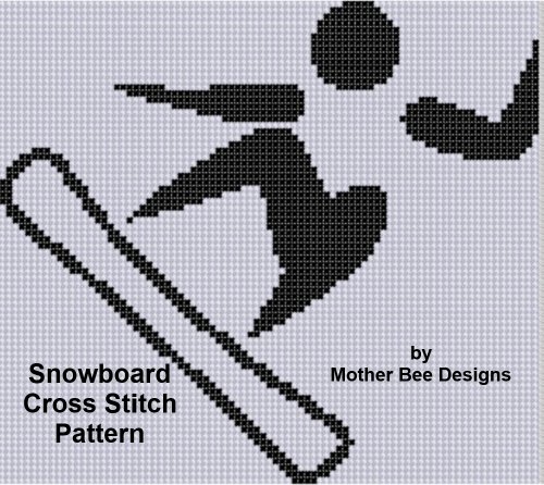 Amazon.com: Snowboard Cross Stitch Pattern eBook : Designs, Mother Bee ...