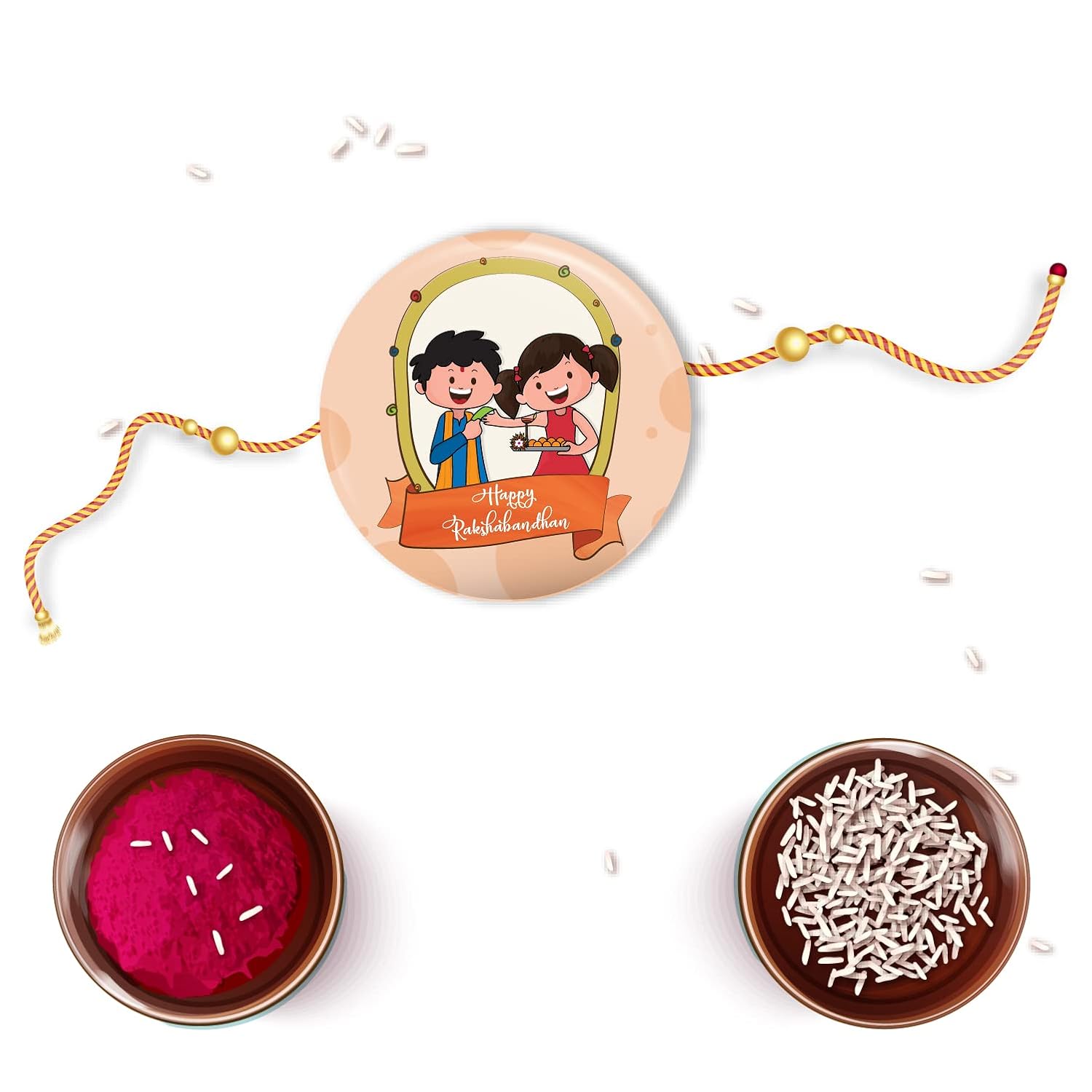 Buy Bhai Please Happy Raksha Bandhan Rakhi with Fridge Magnet for ...