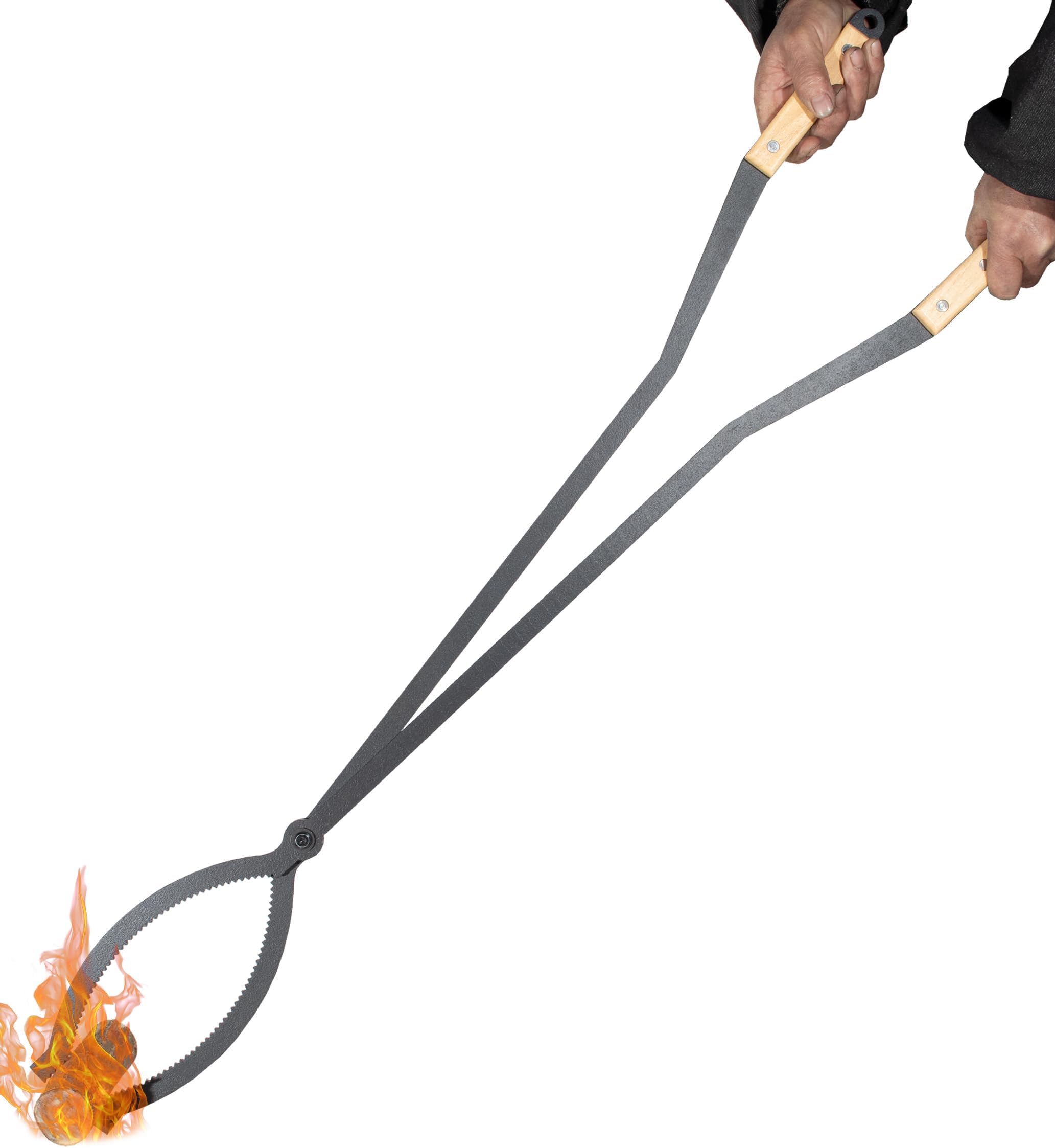 Amazon.com: Log Grabber Fireplace Tongs Wood Fired Oven Tool Grill ...