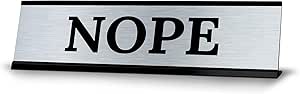 Amazon.com : Signs ByLITA Nope Office Decoration Black Frame Desk Sign ...