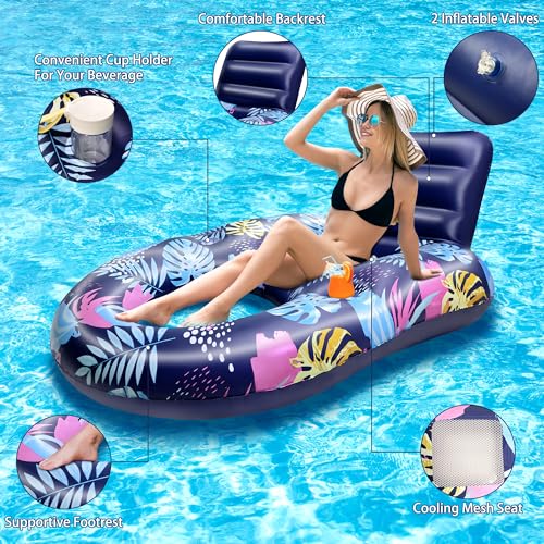Snapklik.com : Inflatable Lounger Float, Lake Floats For Adults Pool Floaties Pool Rafts Water ...
