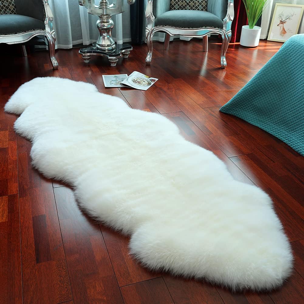 Amazon.com: LLB Genuine Sheepskin Area Rug Wool Rug Fur Carpet Fluffy ...