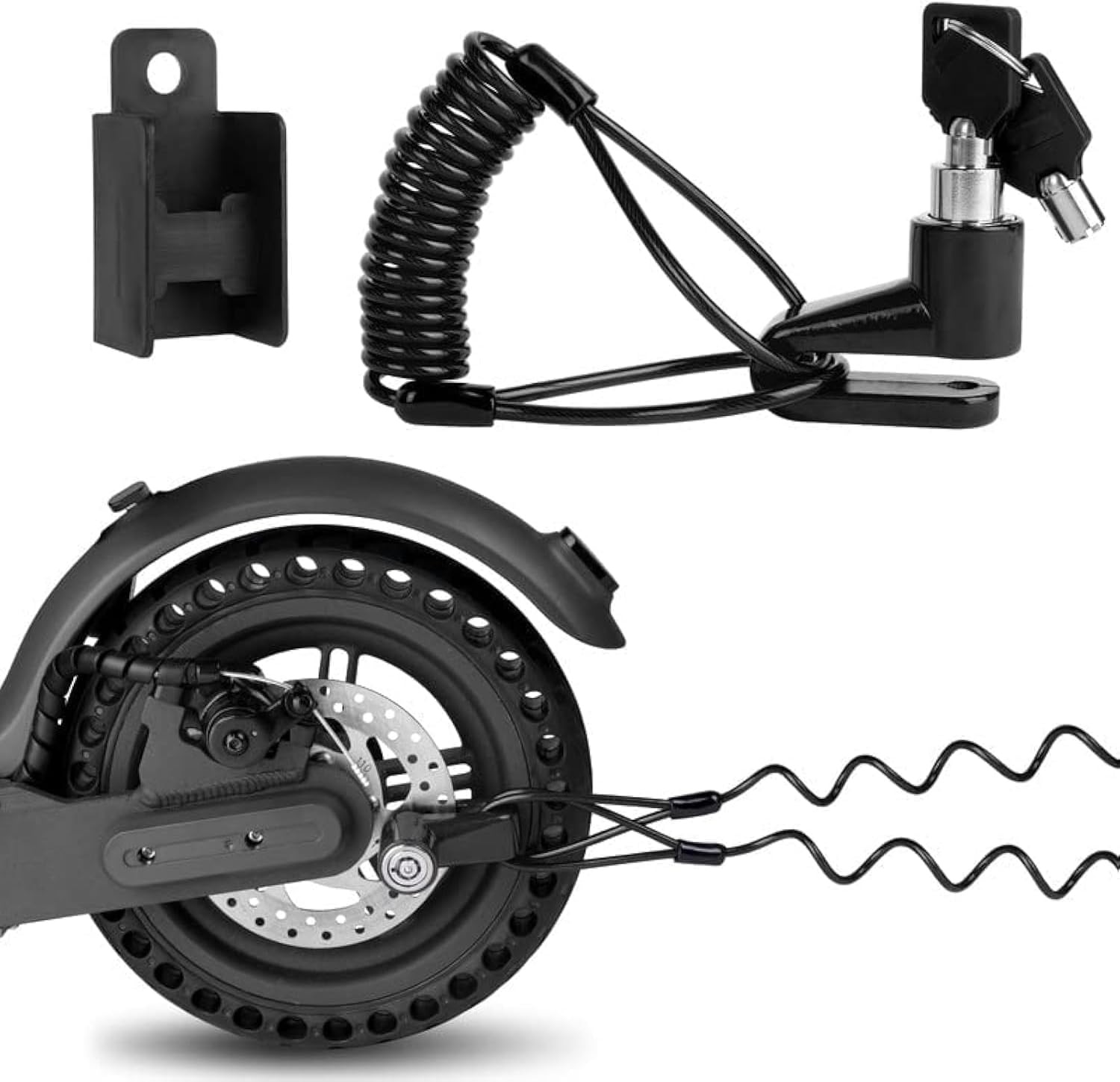 Amazon.com: Ainiv Disc Brake Lock, E Scooter Lock Anti-Theft, Cable ...