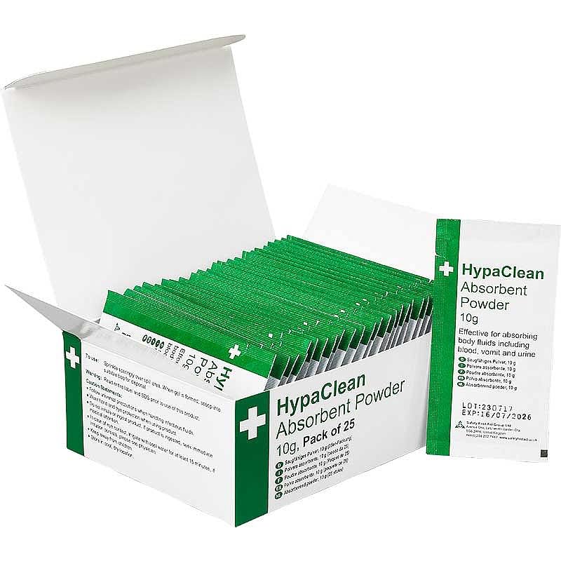 Safety First Aid Group HypaClean Absorbent Powder for spillages, 10g ...