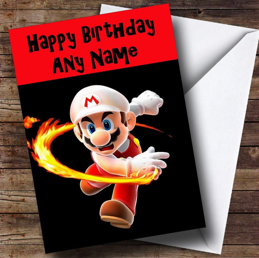 Personalised Super Mario Birthday Card : Amazon.co.uk: Stationery ...