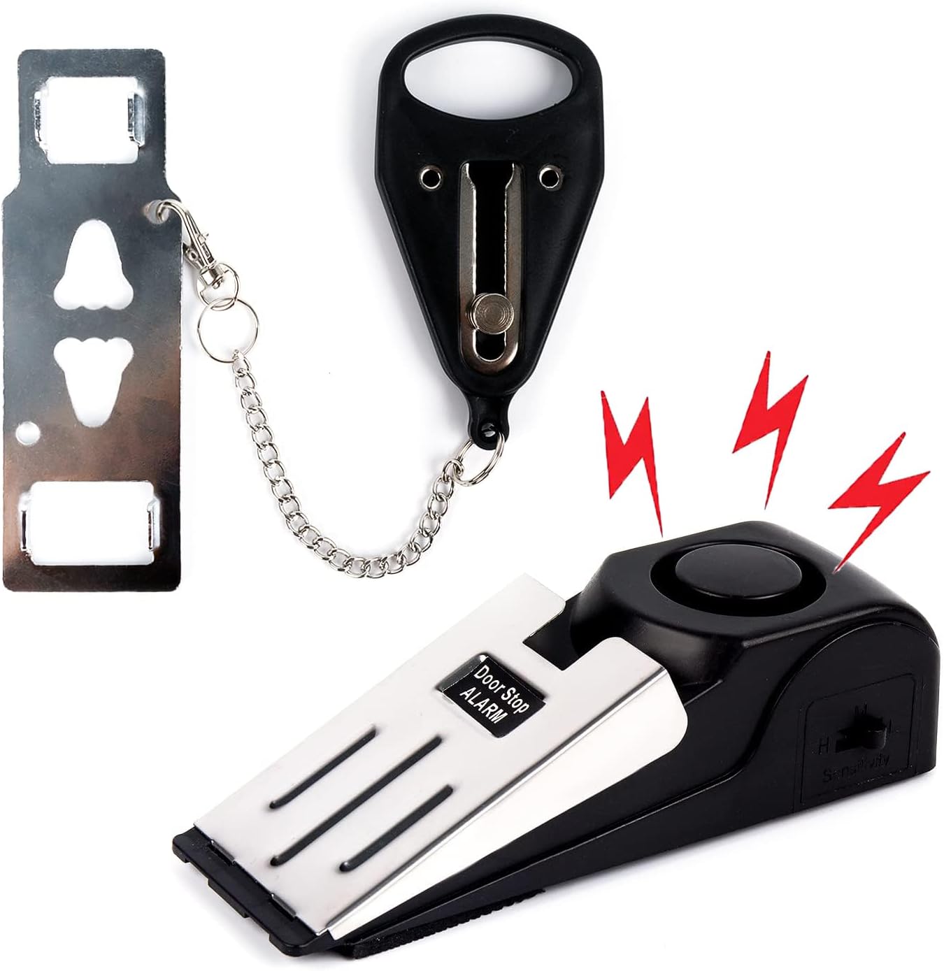 Upgraded Portable Door Lock & Door Stop Alarm, Dual Protection Security ...