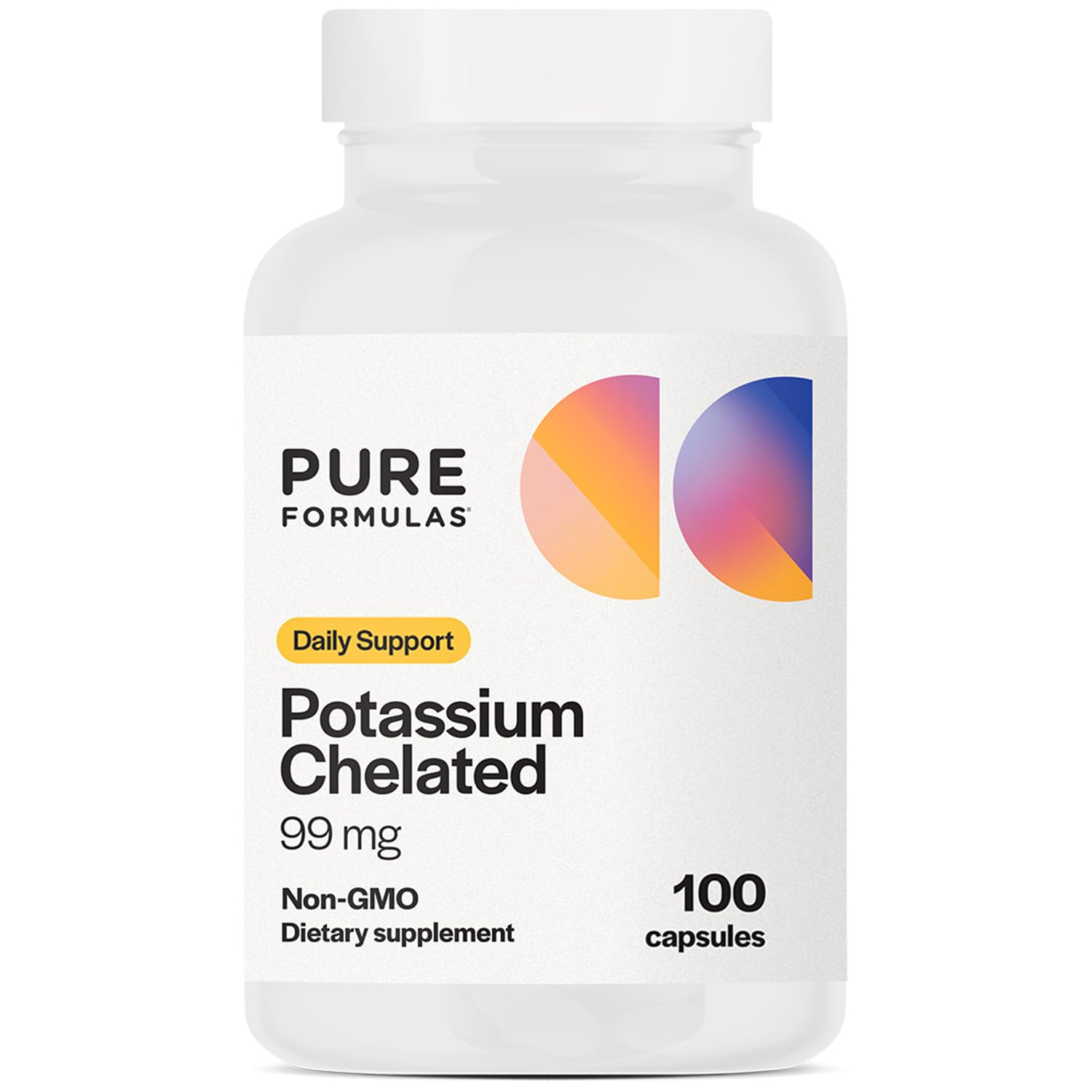 Pureformulas Potassium Supplement Chelated 99 Mg Highly Absorbable Pure ...
