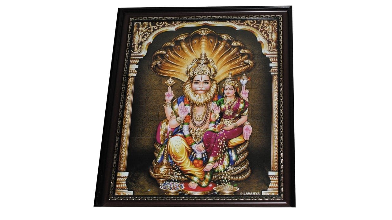 Indianframe Wooden Narasimha Swamy Photo Frame (16IN x 20IN_Brown ...