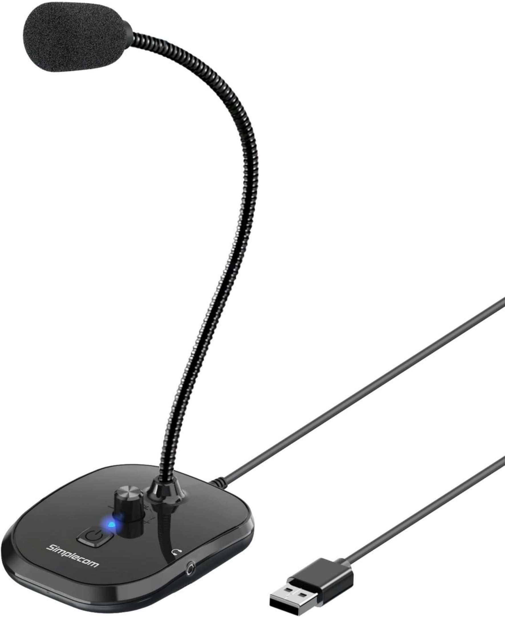 Conference USB Microphone, Computer Desktop Mic with LED Indicator ...