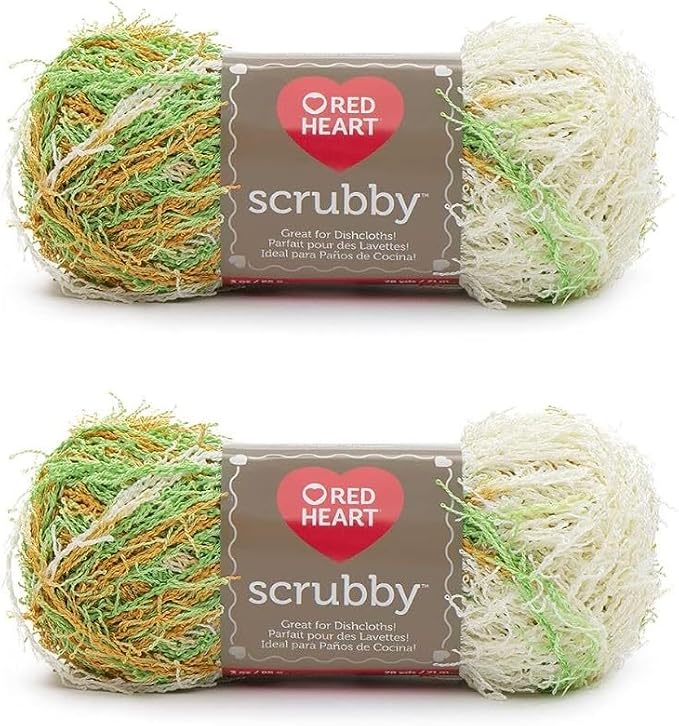 Amazon.com: Red Heart Scrubby Yarn, 2 Pack, Citrus 2 Count