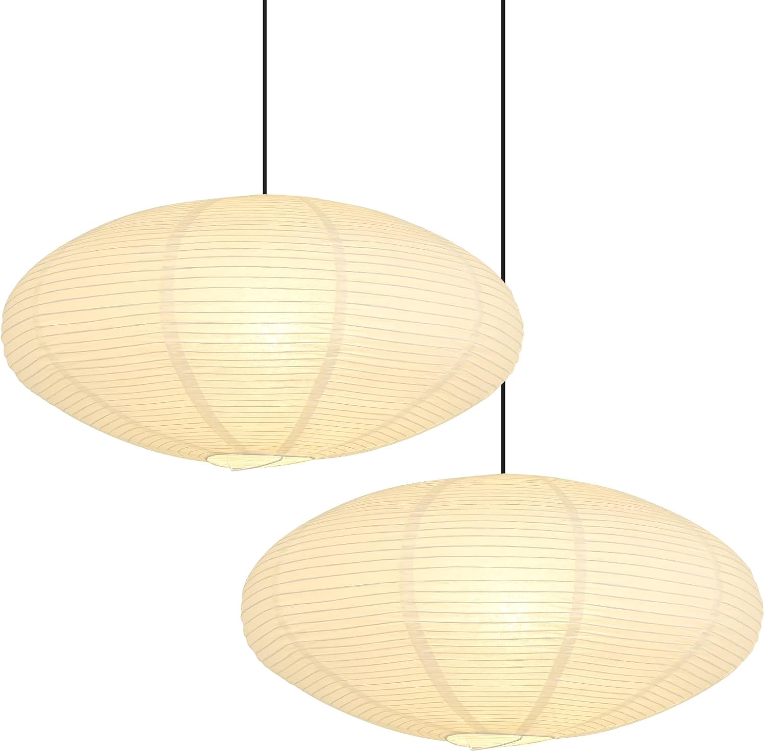 White Oval Paper Lantern Lampshade set of 2, 20"x10'' Paper Lanterns ...