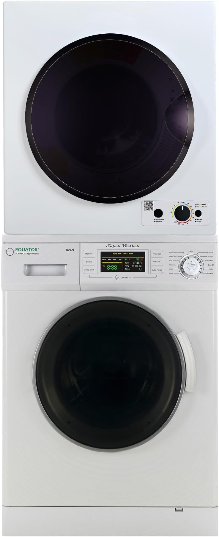 Amazon.com: Equator 110V Compact Set Digital Washer 1.57cf + Vented ...