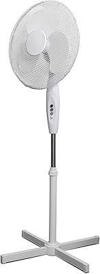 Black 16" Standing Pedestal Stand Fan Adjustable Oscillating Rotating ...
