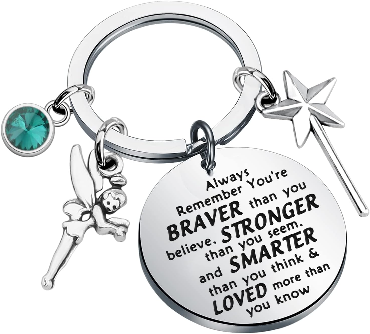 Amazon.com: Tinkerbell Letter E Peter Pan Disney Pewter Keychain ...