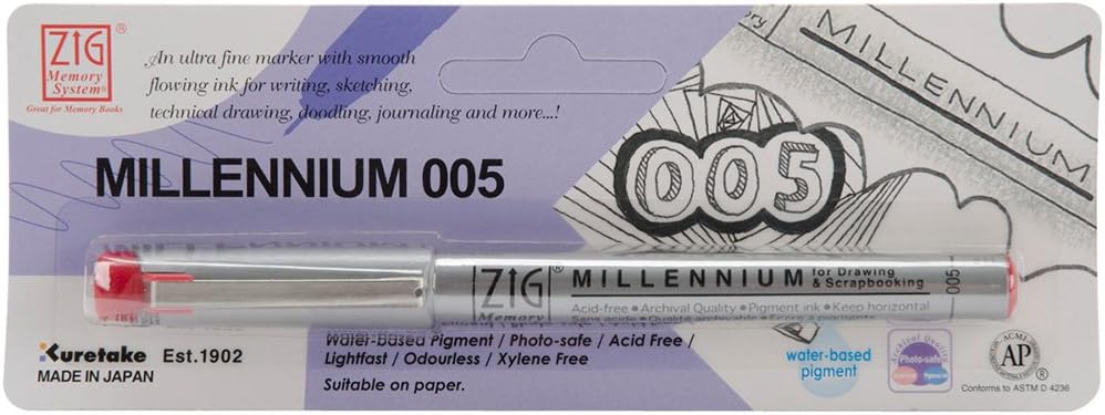 Amazon.com: Zig 0.05mm Memory System Millennium Marker, Carded, Pure ...