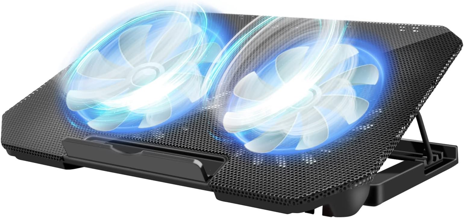 Amazon.co.jp: Laptop Cooling Pad Cooling Pad with 2 Cooling Fans, 4 ...