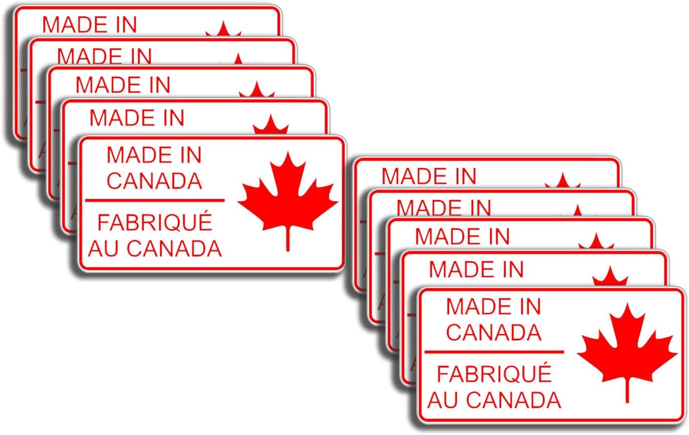 10-Pack Made in Canada Bilingual Retail Stickers – Red Maple Leaf ...